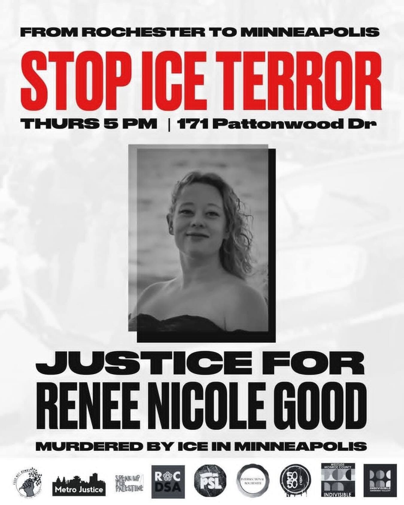 STOP ICE TERROR TODAY (Thursday) 5:00 PM